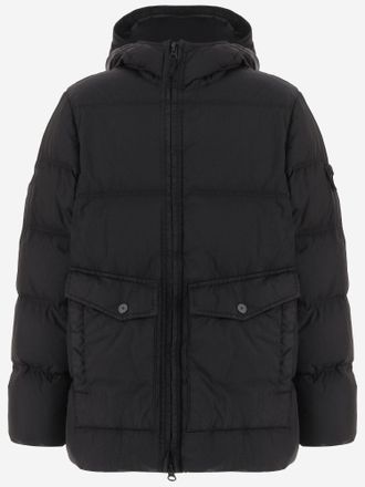 Stone Island Boys Technical Hooded Jacket Black