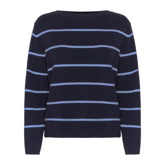 Ichi Ichi, Femme, Pulls, Bleu, Taille: 40 FR Pull Ray&eacute; Total Eclipse Azureblue