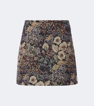 Veronica Beard Mini-jupe Ohemia en jacquard &agrave; fleurs