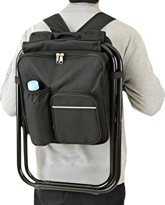 Generico Tragbarer Liegesessel f&uuml;r Camping: Reise-Klappst&uuml;hle, Sitz mit K&uuml;hltasche f&uuml;r Rucksack, bequeme Sonnenliege, verstellbarer Schlafrahmen, zusammenklapp