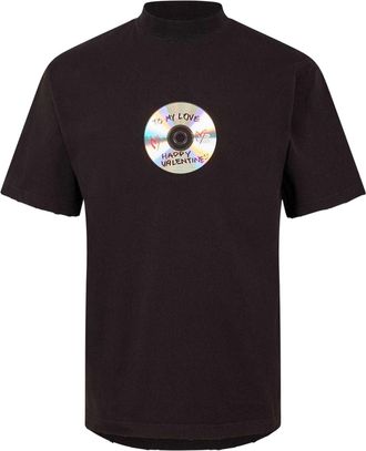 Balenciaga T-Shirt f&uuml;r Herren, Valentinstag, kurz&auml;rmlig (gewaschenes Schwarz)