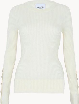 Kujten Pull col rond cachemire côtes plates - Pull Luna