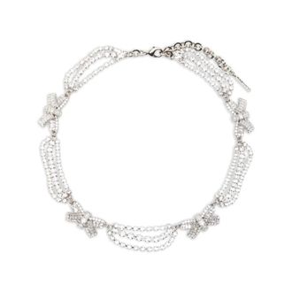 Alessandra Rich Kristallkette mit Schleifen - - Accessories - Damen - Grau - ONE SIZE
