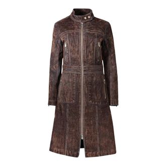 Desigual Wildleder-Trenchcoat - - Coats - Damen - Braun - L