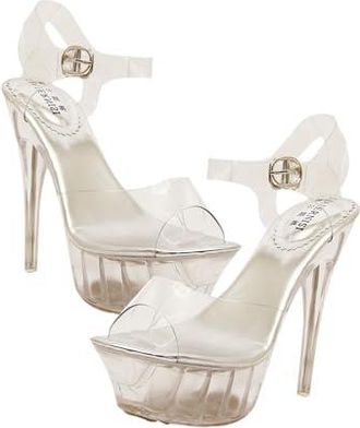 Valiclud Sandales &agrave; Talons Hauts pour Femme Sandales de Soir&eacute;e Transparentes Antid&eacute;rapantes