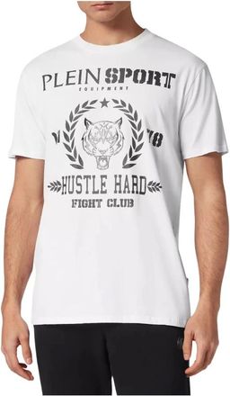 Plein Sport Homme, Sport, Blanc, Taille: XL T-shirt Col Rond