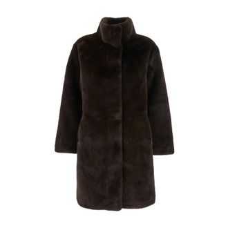 Apparis Brauner Pelz Schildkr&ouml;tenhals Mantel Frau - - Jackets - Damen - Braun - S