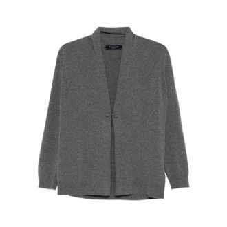 Fabiana Filippi Femme, Pulls, Gris, Taille: 40 FR Gilet Gris à Bouton Manches Longues