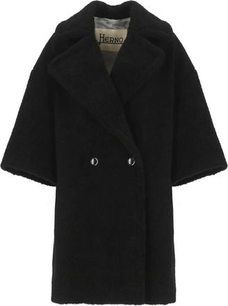 Herno Femme, Manteaux, Noir, Taille: 38 FR Double-Breasted Coat