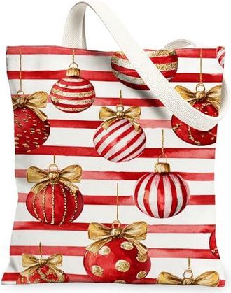 Generic Sacs fourre-tout festifs en toile, motif ornement vintage, sacs d&eacute;picerie r&eacute;utilisables, l&eacute;gers et lavables en toile pour le shopping, les voyages, 33