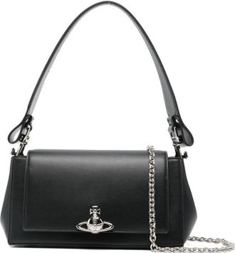Vivienne Westwood Hobo Bags - Rectangular Black Handbag With Silver-Tone Emblem - Gr. unisize - in Schwarz - f&uuml;r Damen