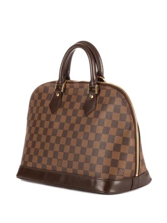Louis Vuitton sac &agrave; main &agrave; motif damier - Marron