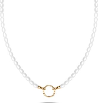 Tamaris Necklace - Halskette f&uuml;r Charms aus Edelstahl - IP Gold - Glasperlenkette verstellbar bis 45 cm - wasserfest & hautfreundlich