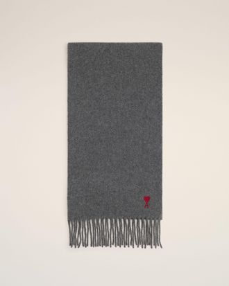 Ami Ami Paris - Echarpe grise en laine Ami De Coeur Gris - TU - Unisex