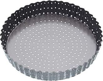 MasterClass Masterclass Crusty Bake Moule &agrave; Tarte/Quiche Antiadh&eacute;sif &agrave; Fond Ajour&eacute;, Gris, 25 cm