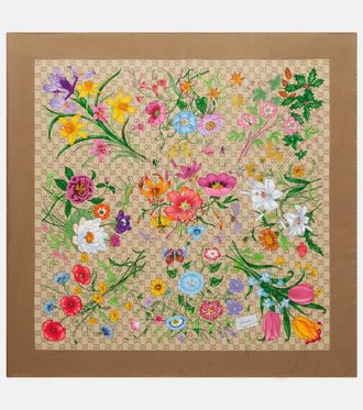 Gucci Tuch GG Gucci Flora aus Seiden-Twill