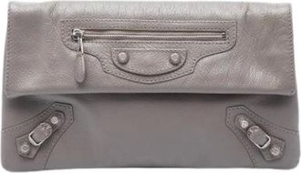 Balenciaga Pre-owned Motocross Envelope Clutch - Femme - Pre-owned - Gris - Taille: ONE Size