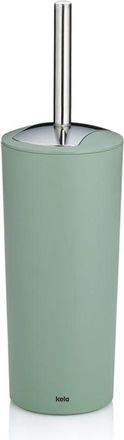 KELA Marta Toilettengarnitur Kunststoff jadegrün, WC Bürstengarnitur mit Halter, Toilettenbürste und standfestem Behälter, Robustes Kunststoff-Design
