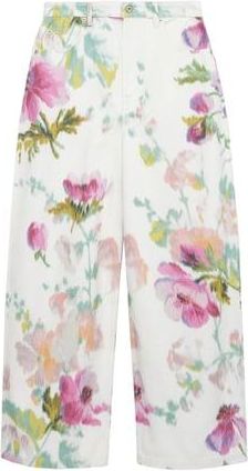 Loewe Jean droit fleuri en denim de coton