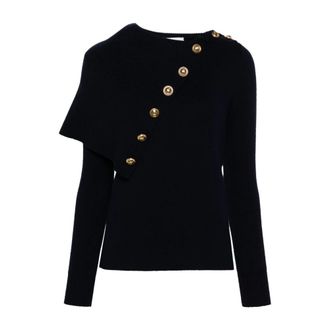 Paco Rabanne Navy Merinowolle Pullover Elegant - - Knitwear - Damen - Blau - M