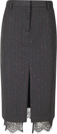 Ermanno Scervino Jupe Midi Firenze - Femme - Jupes - Gris - Taille: 38 FR