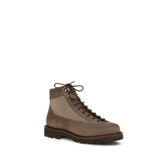 Brunello Cucinelli Calf Leather Lace-Up Boot - Brown