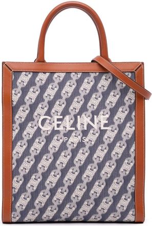 Celine Hobo Bags - Small Triomphe Canvas Maillon Vertical Cabas Satch - Gr. unisize - in Blau - f&uuml;r Damen