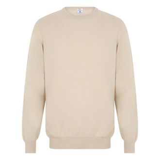 Fedeli Rundhals-Pullover - - Knitwear - Herren - Beige - 3XL