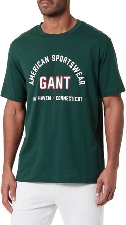 GANT Herren Printed Graphic SS T-Shirt, Gr&uuml;n, XL