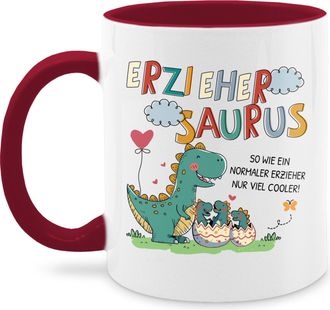 Shirtracer Tasse Tassen 325ml - Erziehersaurus - So wie ein normaler Erzieher nur viel cooler | Ideen f&uuml;r Erzieher zum Abschied | Kita Abschiedsgeschenk f&uuml;r Erzi