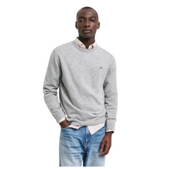 GANT Feinster Wollpullover mit Rundhalsausschnitt - - Knitwear - Herren - Grau - 3XL