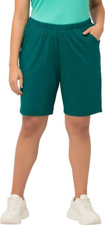 Ulla Popken Damen Jerseyshorts, Taschen, Elastikbund Hose, Smaragd, W32 / L32