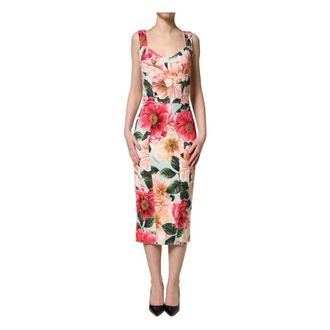 Dolce & Gabbana Viskose-Etui-Kleid mit Blumenmuster - - Dresses - Damen - Mehrfarbig - 2XS