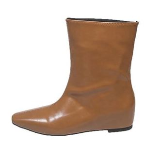 Generic Bottines tendance à talon compensé caché à bout carré pour femme - Chaussures de marche dhiver à enfiler, jaune, 39.5 EU