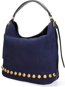 Gave Lux Sac &agrave; bandouli&egrave;re en cuir v&eacute;ritable pour femme Made in Italy 31x31x15 cm GLX222239323FBG, Bleu jeans, Taille unique