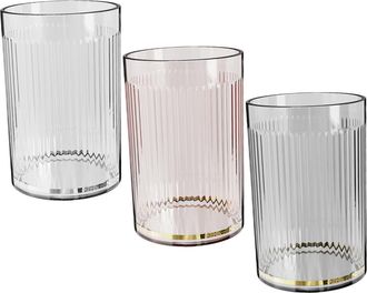 DOITOOL 3 Stück Mundspülbecher aus Bruchsicherem Pet Großer Fassungsvermögen Elegantes Farbmix Weiß schwarz rosa Vielseitige Zahnbürsten Mundwasserbecher für 