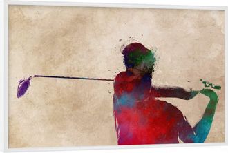artboxONE Poster mit wei&szlig;em Rahmen 45x30 cm Sport Golf Player Sport Art - Bild Golf digital Art Golf