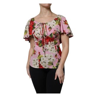 Dolce & Gabbana Pinke florale Seidenbluse - - Blouses & Shirts - Damen - Mehrfarbig - S
