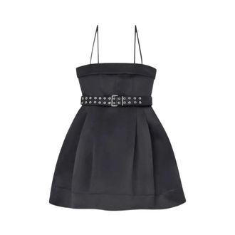 Ganni G&uuml;rtel-A-Linien-Kleid - - Dresses - Damen - Schwarzk - XS