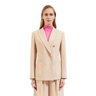 Max Mara Taillierter Zweireiher-Blazer - - Jackets - Damen - Braun - S