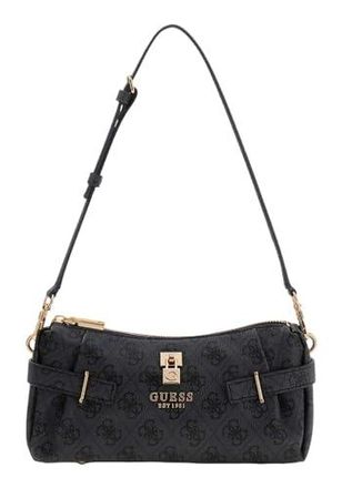 Guess sac &agrave; &eacute;paule bandouli&egrave;re Yesba Mini Top Zip Bag Coal Logo gris fonc&eacute;