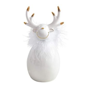 Happyyami Weihnachtsornament Elch Aus Keramik Hirsch- Schreibtisch-Ornament F&uuml;r Zuhause B&uuml;ro Elch Heimtextilien