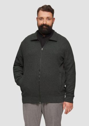 s.Oliver Sweatjacke Sweatshirt Jacke Sweatjacke aus Jacquard in Strick-Optik