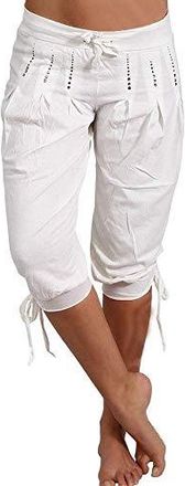 Onsoyours Femme Bloomers Sarouel Pantalon Fluide Court Sarouel Yoga Pantalon Sport Boho Taille Haute Harem Pantalon Floral Imprimer Élastiquée Jogging Mode B Bl