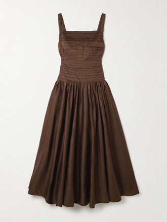 Aje Star Kleid Aus Baumwolle Mit Falten - Braun