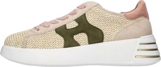 Hogan Femme, Chaussures, Multicolore, Taille: 40 EU Baskets en cuir et raphia