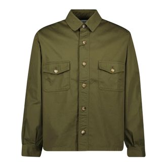 Saint Laurent Cotton Overshirt - - Jackets - Herren - Gr&uuml;n - L