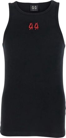 44 Label Group Homme, Tops, Noir, Taille: XL D&eacute;bardeur ras du cou avec broderie