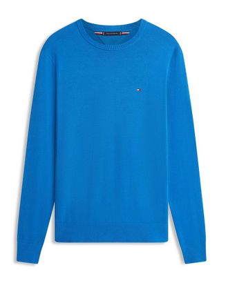 Tommy Hilfiger Leichter Pullover aus Baumwolle mit kleinem Flag-Aufn&auml;her in