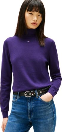 Tommy Jeans Damen Pullover Essential mit Rollkragen, Violett (Nocturnal Purple), XXS